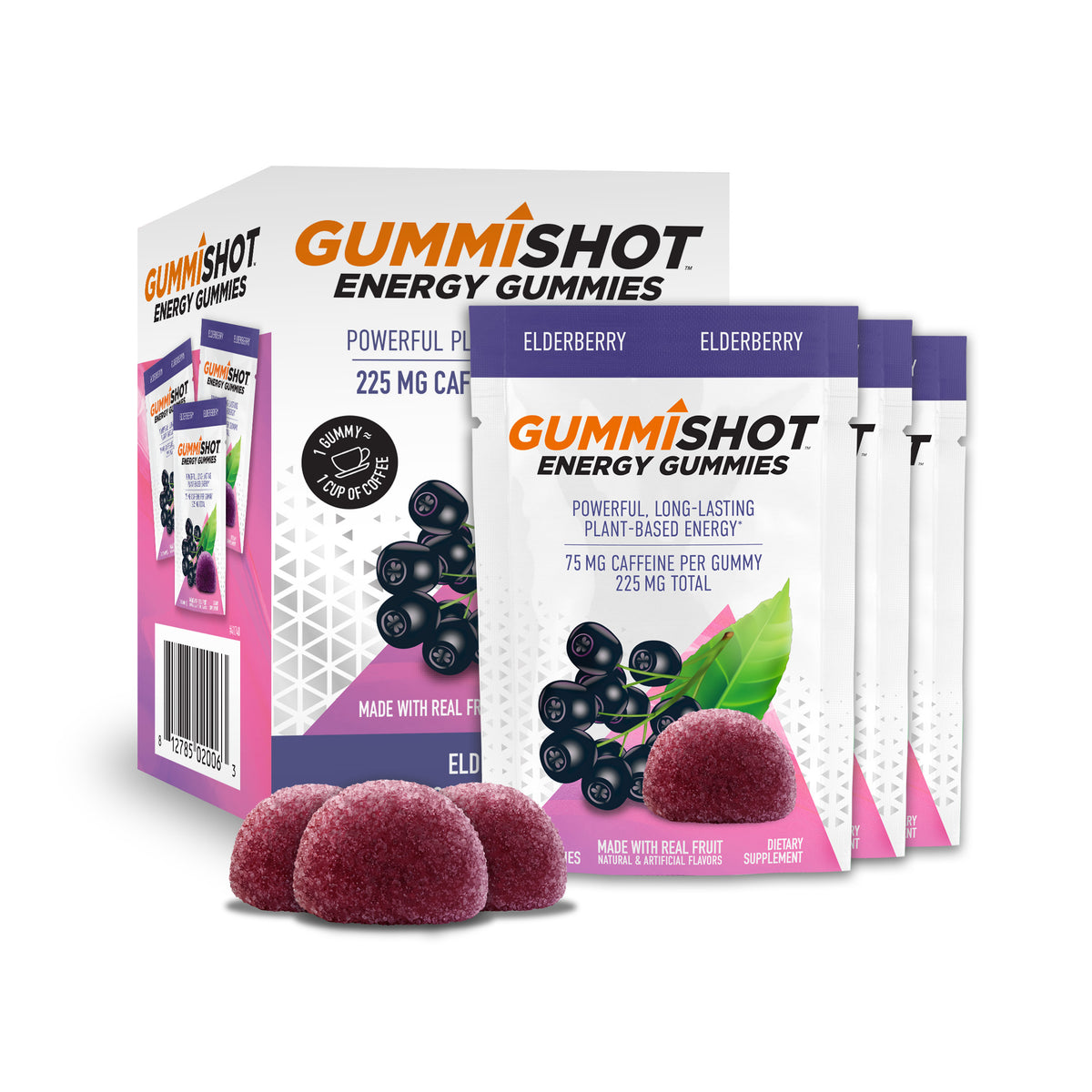 GummiShot Energy Gummies | Plant-Based Caffeine Chews for On-The-Go